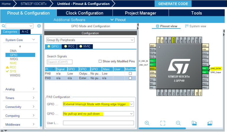 STM32 External Interrupt Example LAB – DeepBlue