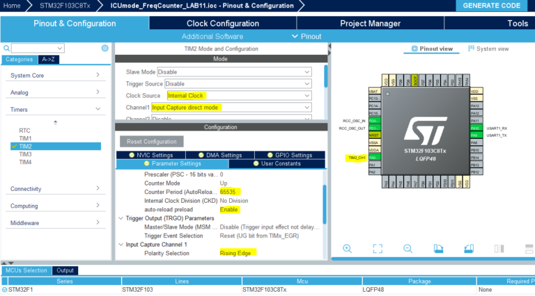 Stm32 Input Capture And Frequency Measurement Timer Input Capture