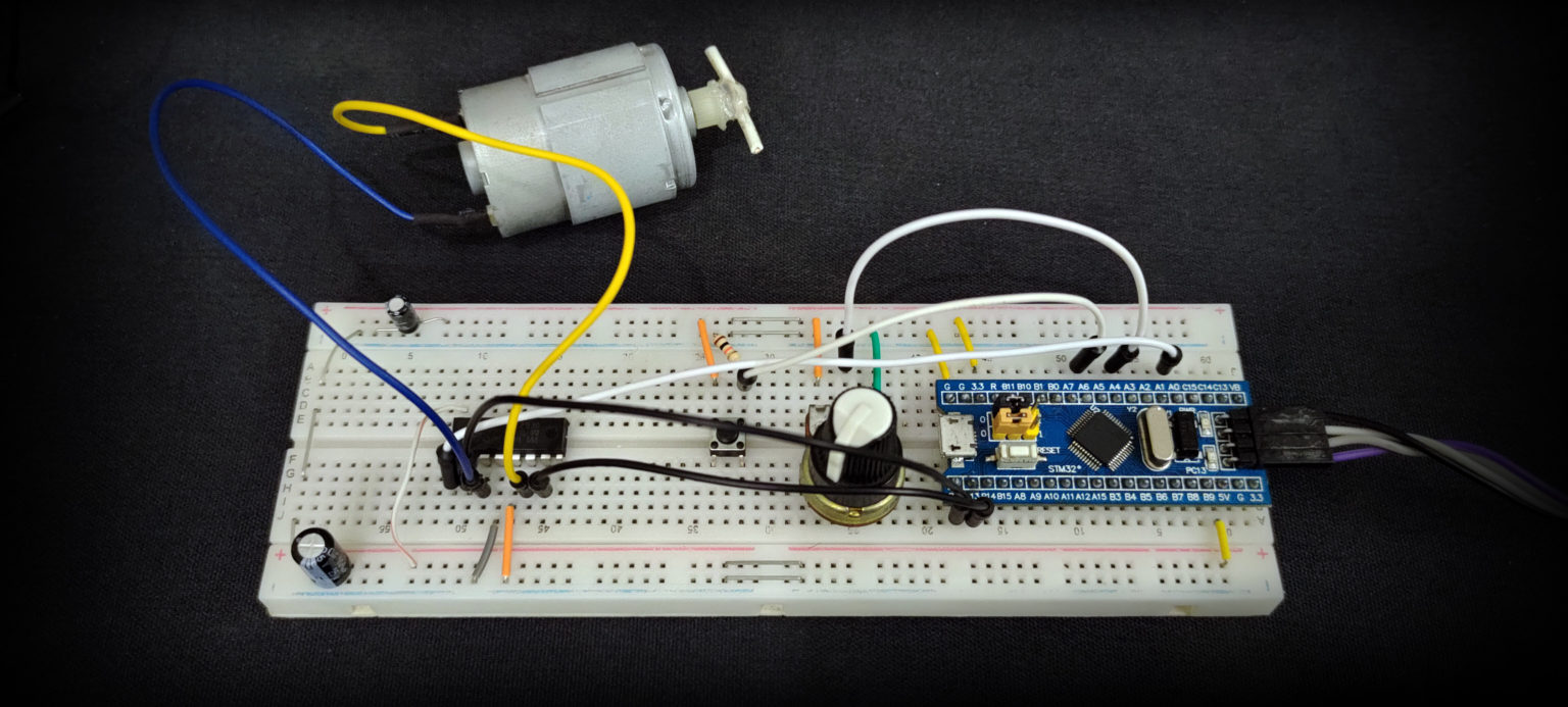 STM32 DC Motor Speed Control PWM Example With L293D Library Code