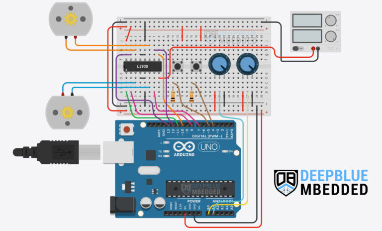 Arduino DC Motor Control With L293D Motor Driver IC
