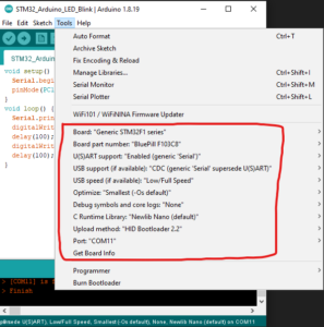 STM32 Arduino IDE Programming (STM32DUINO) - Blue Pill