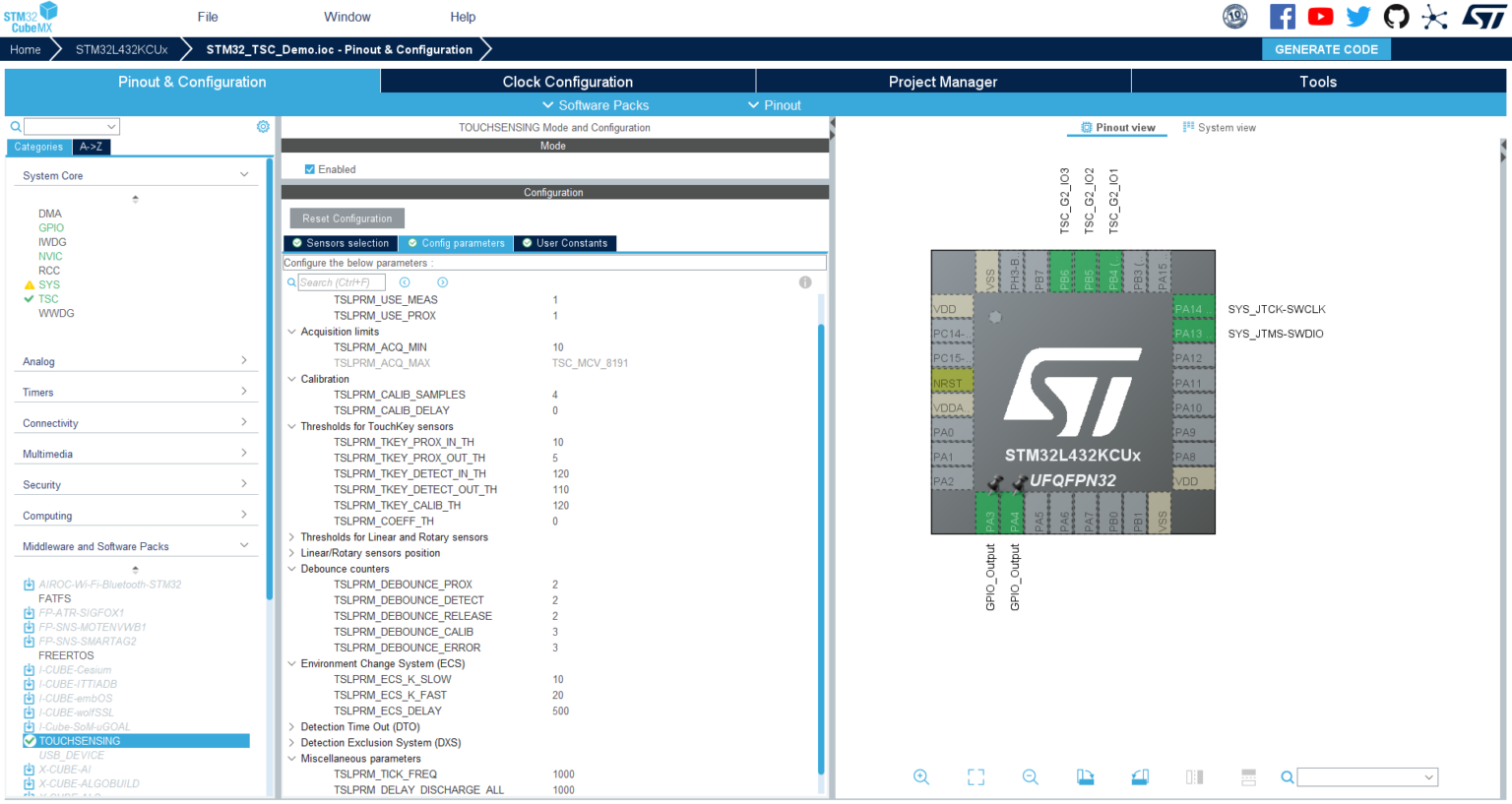 STM32 TSC Tutorial + Examples (Touch Sensing Controller)