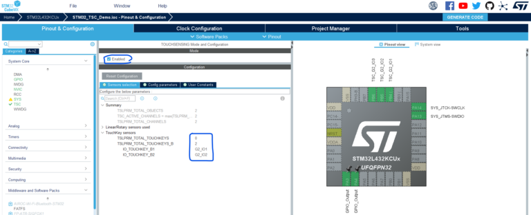 STM32 TSC Tutorial + Examples (Touch Sensing Controller)