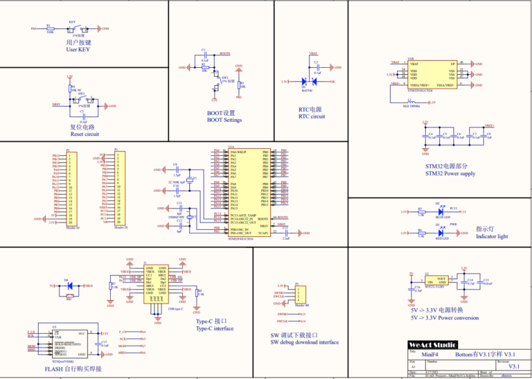 STM32F411 Black Pill Pinout, Schematic, Datasheet (Dev. Board)