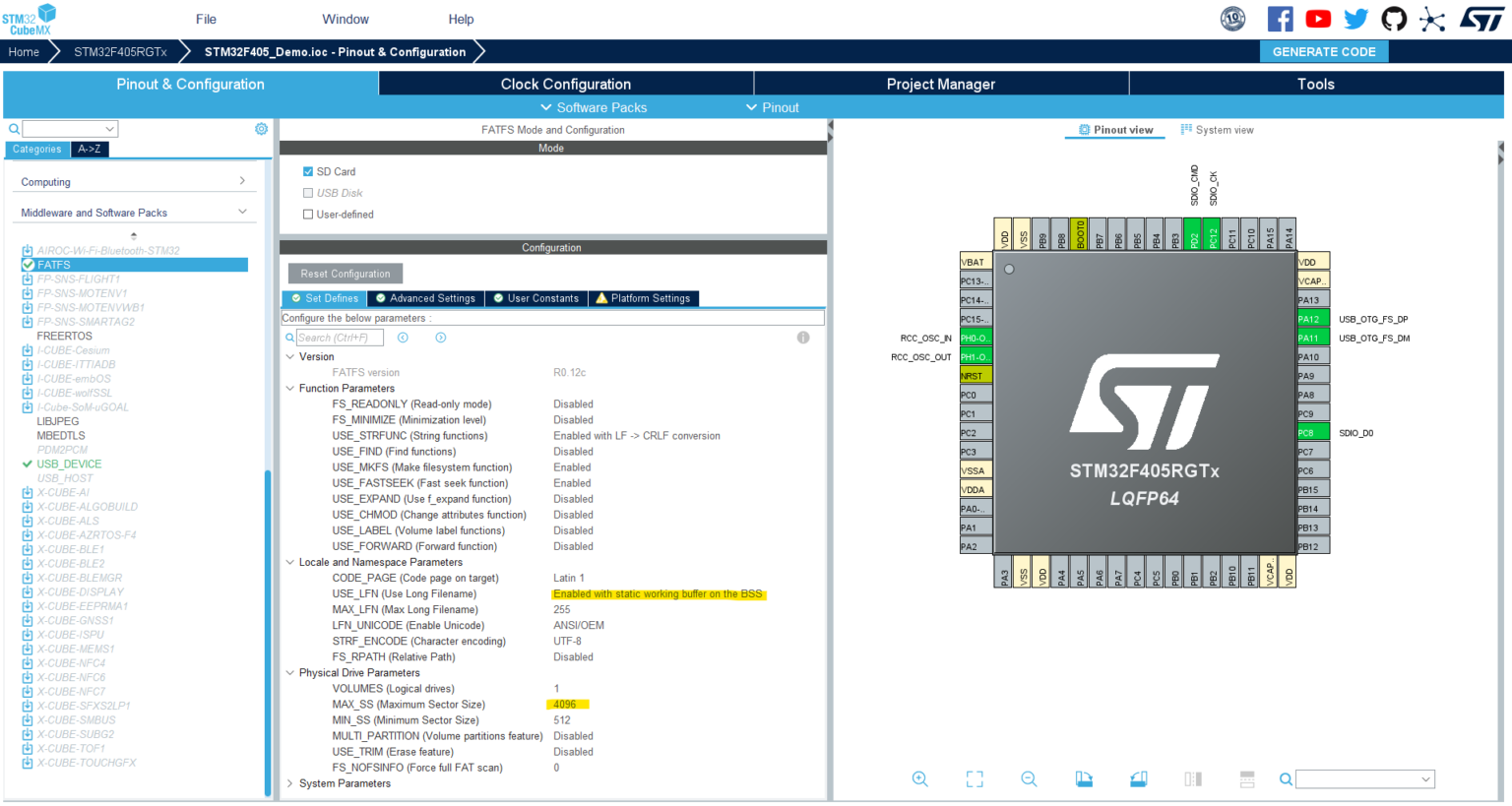 STM32 SDIO SD Card Example With FatFS [Interfacing Tutorial] – DeepBlue