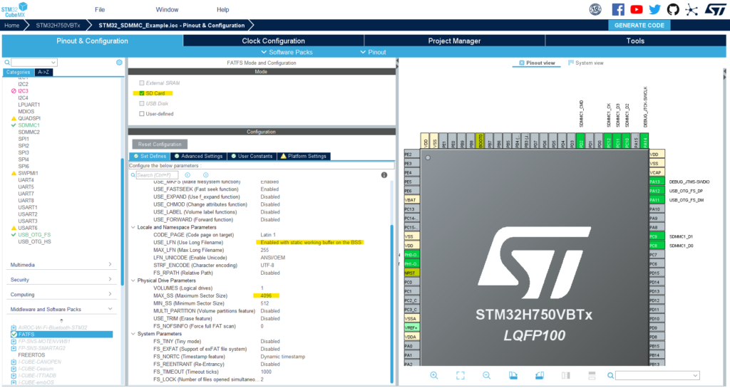 STM32 SDMMC Tutorial With Examples + DMA – DeepBlue