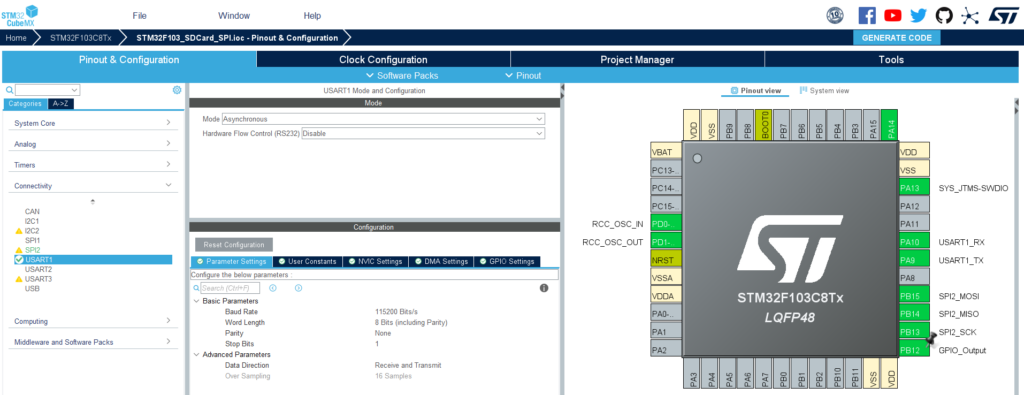 STM32 SD Card SPI & FatFS [Tutorial + Examples] – DeepBlue